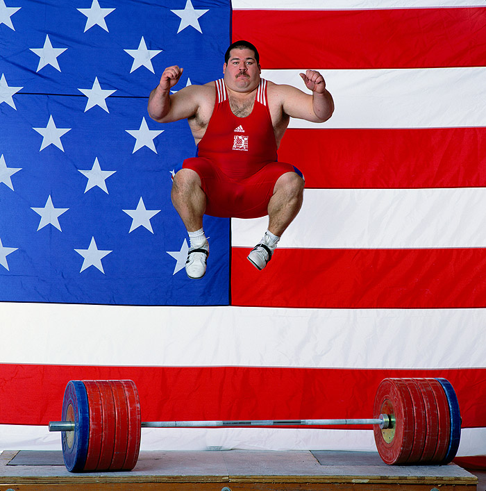 Photos - Shane Hamman, Olympic Heavyweight Lifter, Leaping, 1999 #1770