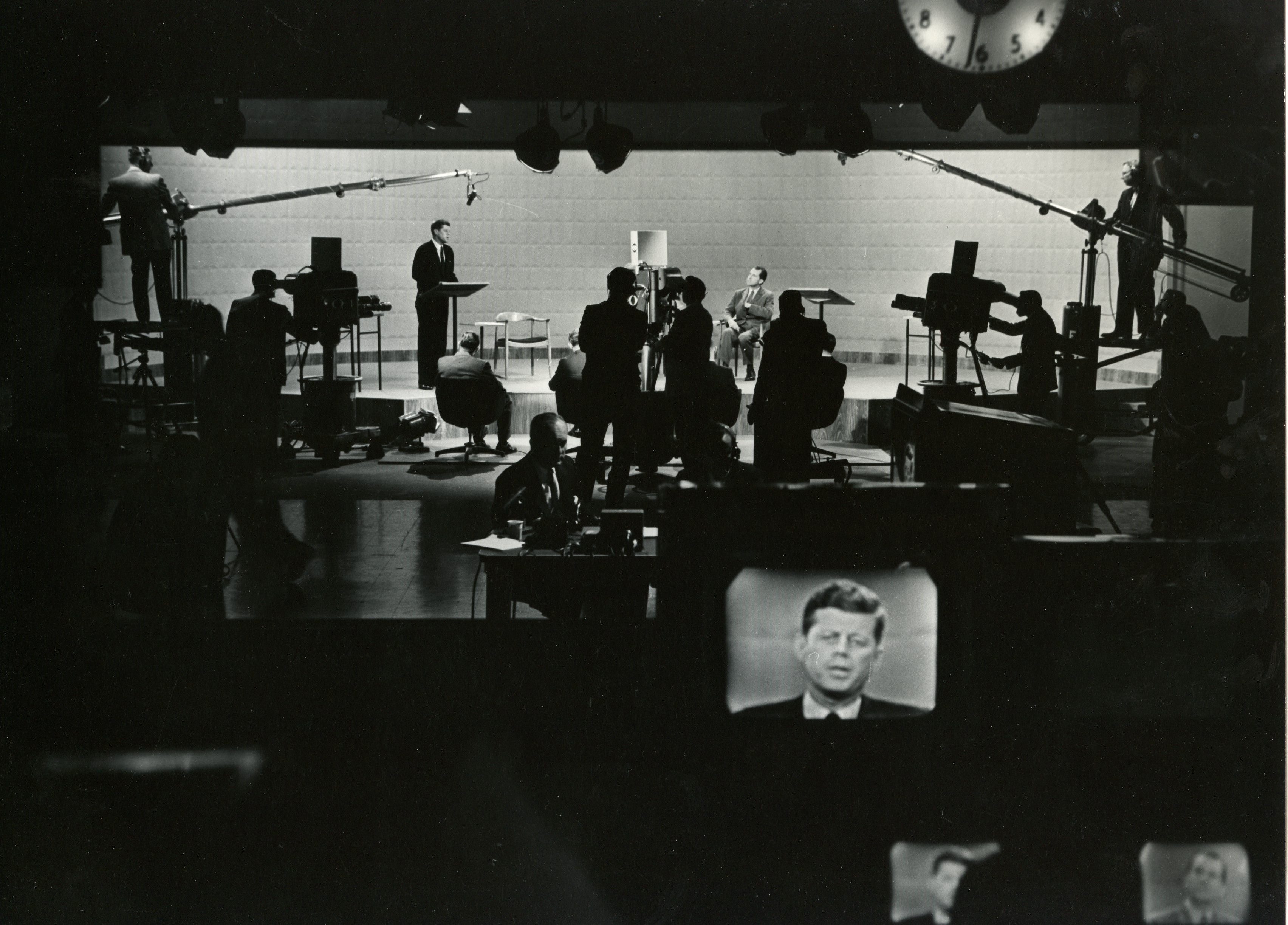Photos - John F. Kennedy, on-set monitor at the first-ever televised ...
